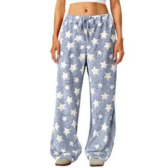 Generic Pantalon pour femme avec imprim&eacute;, d&eacute;contract&eacute;, pantalon de loisirs, pantalon de sport, pantalon ample, pantalon court pour femme 2 en 1, bleu clair, X