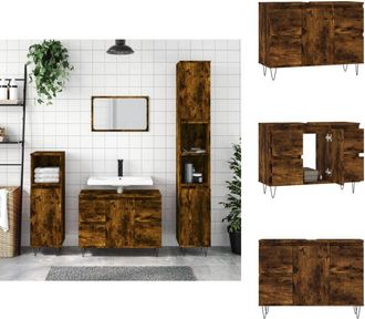 vidaXL Badezimmerwaschtische - Living Badschrank R&auml;uchereiche 80x33x60 cm Holzwerkstoff