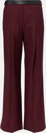 Loewe Pantalon ample en laine et cuir