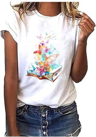 Generic T-shirts Personnalis&eacute;s T-shirt basique pour femme avec imprim&eacute; Coton Col rond Comme t-shirt de sport d&eacute;contract&eacute; pour un confort d&eacute;contract&eacute; T-shirts 