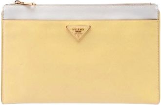 Prada Pre-owned Pochette Saffiano - Femme - Pre-owned - Jaune - Taille: ONE Size