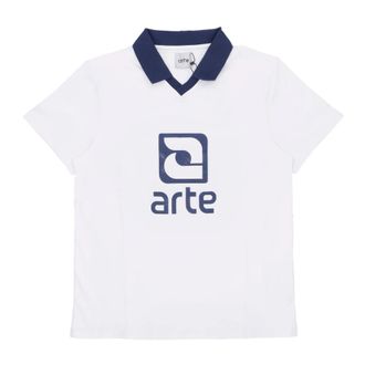 Arte Logo Kragen T-Shirt Wei&szlig;/Marine - - Tops - Herren - Wei&szlig; - L