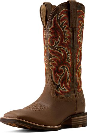 Ariat Mens Arrowrock Wide Square Toe Western Boots in Bronzed Mocha Tobacco Tan, D Medium Width, Size 42.5, by Ariat