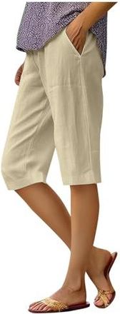 Generic Bermuda Femme Ete Fluide Shorts De Plage Grande Taille Chic D&eacute;contract&eacute; Pantacourts &Eacute;lastique avec Poches Large Pantalons Court De Sport Ample Bermuda