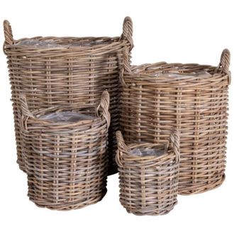 House Nordic House Nordic - Lot de 4 paniers en rotin - Naturel - Caor