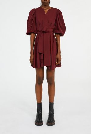 Claudie Pierlot Robe bordeaux courte cache caur
