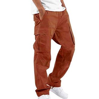 Generic Pantalon Cargo Homme Pantalons Jogging de Travail Sport Surv&ecirc;tement avec Poches Fonctionnelles Pants Coupe D&eacute;contract&eacute;e Cordon de Serrage Grande Taill
