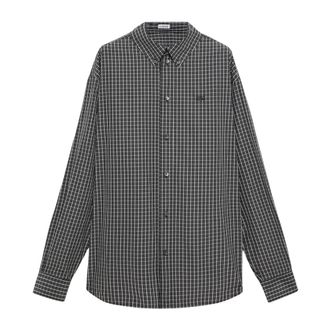 Loewe Technische Baumwollhemd mit durchgehendem Karomuster - - Shirts - Herren - Schwarzk - M