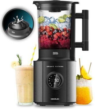 Cecotec Standmixer Grand Katana 2700MAX Total Destroy Screen B. Maximale Leistung 2700W, Digitales Display, 8-Klingen-Messer mit schwarzer Titanbeschichtung, 