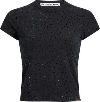 Alexander Wang T-shirt &agrave; strass en coton m&eacute;lang&eacute;