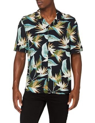 Urban Classics Blossoms Resort Shirt Black/Blossom XL