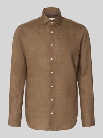 Christian Berg Regular Fit Leinenhemd mit Kentkragen