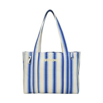 Núnoo Femme, Sacs, Bleu, Taille: ONE Size Sac Shopper à Rayures en Toile