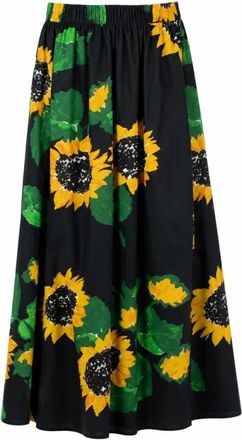 Moschino Femme, Robes, Multicolore, Taille: 38 FR Sunflower Print Long Skirt