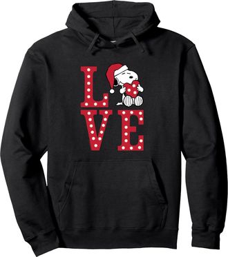 Peanuts Weihnachts-Snoopy mit festlichem, beleuchtetem Liebesherz Pullover Hoodie