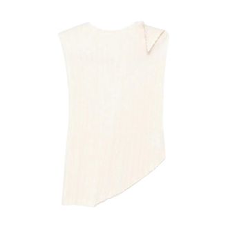 Issey Miyake Unfurling Pleats Asymmetrisches Oberteil mit Falten - - Tops - Damen - Wei&szlig; - M