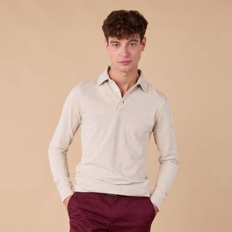 Bexley Alec II ML - Polo homme beige clair chin&eacute;