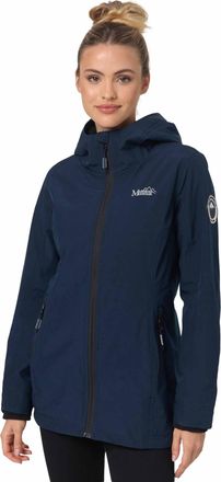 Marikoo Übergangsjacke Damen (XS-XXL) - Atmungsaktiv, Innen Samtweicher Stoff, Kapuze, Winddicht - leichte Jacke lang - Stehkragen, 3 Taschen, verlängerter Zi