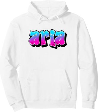 BDAZ Aria Graffiti Personalisierter Name Blau Rosa Frauen M&auml;dchen Pullover Hoodie