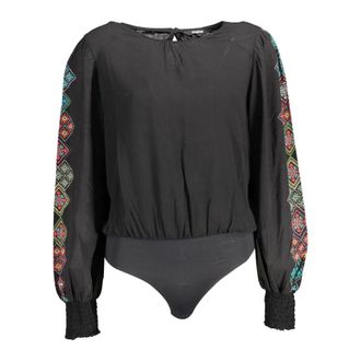 Desigual Femme, Tops, Noir, Taille: 44 FR Body Manches Longues Noir Femme