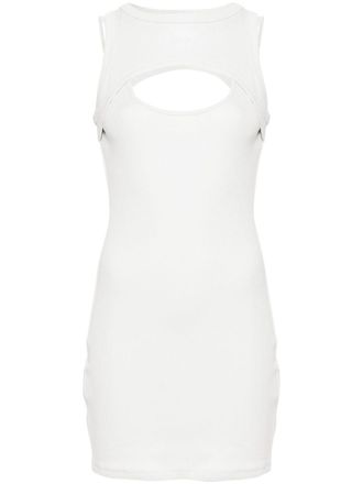 Off-white robe en maille nervur&eacute;e &agrave; d&eacute;coupes - Gris