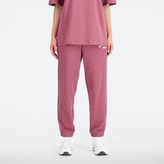 New Balance Femme Essentials Varsity Fleece Pant en Rouge, Coton, Taille L