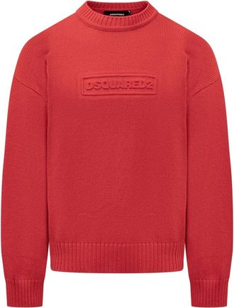 Dsquared2 Homme, Sweatshirts et sweats &agrave; capuche, Rouge, Taille: L Logo Pullover