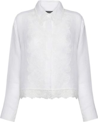 Elena Miro Femme, Blouses et Chemises, Blanc, Taille: 40 FR Camicia