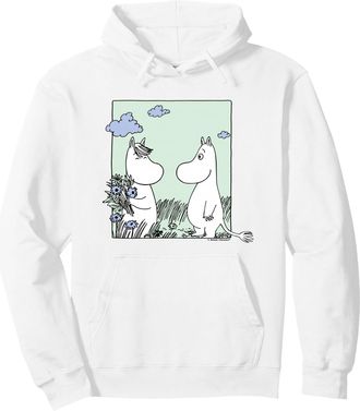 Moomin troll & Snorkmaiden Love Picking Blumen Pullover Hoodie