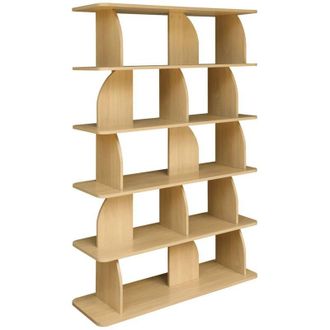 Sweeek Regal, exotische Bibliothek Holzdekor 5 F&auml;cher