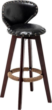 Generic Vintage Barhocker, 360&deg; drehbar, mit R&uuml;cken- und Fu&szlig;st&uuml;tze, gepolstert mit PU-Leder, Tresenh&ouml;he, f&uuml;r Bar, Caf&eacute;, K&uuml;che oder K&uuml;cheninsel