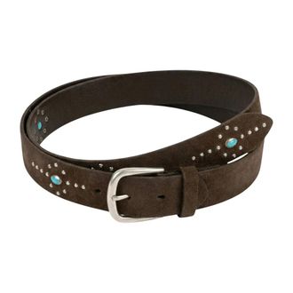 Alberto Luti G&uuml;rtel mit Nieten und T&uuml;rkis - - Accessories - unisex - Braun - 115 CM