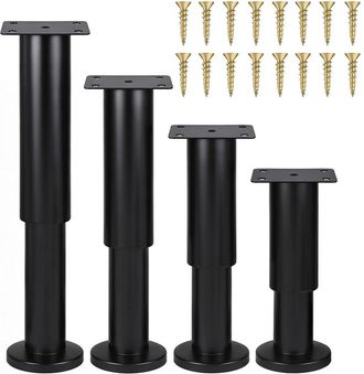 Generic Verstellbare M&ouml;belf&uuml;&szlig;e Metall, M&ouml;belbeine H&ouml;henverstellbar 8-42 cm, M&ouml;belbeine F&uuml;r Tisch, Sofa, Schrank, Bett, DIY M&ouml;bel, Schwarz Und Wei&szlig; M&ouml;belbeine 