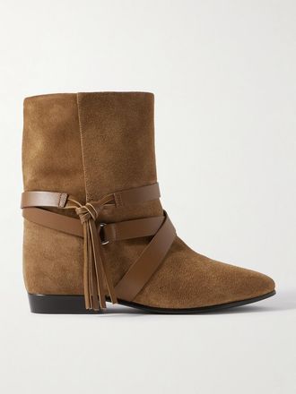 Isabel Marant Bottines En Daim À Finitions En Cuir Rejen - Marron