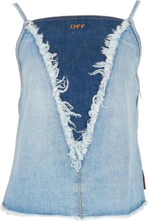 Off-white Doll frayed-effect top - Blau