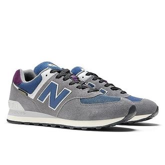 New Balance Konkrete Jungle 574 V2 Baskets, unisexes, pour adulte, gris/bleu marine, 7.5 Wide Women/6 Men