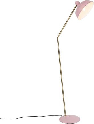 QAZQA Retro-Stehlampe rosa mit Bronze - Milou
