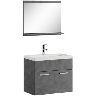 Badplaats Badezimmer Badm&ouml;bel-Set Montreal 02 60cm Waschbecken Dunkelgrau