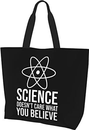 AOOEDM La science ne se soucie pas de ce que vous croyez Sac &agrave; provisions r&eacute;utilisable en toile pour femme