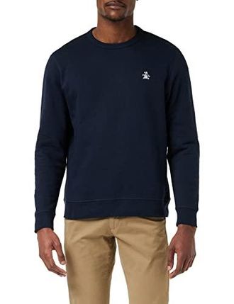 Original Penguin L/S Sticker Pete Fleece Crew Maillot de survêtement, Saphir foncé, S Homme