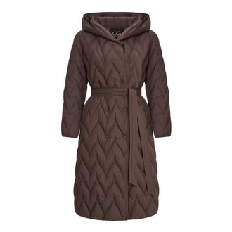 Cesare Gaspari Steppmantel mit Chevron-Steppung und G&uuml;rtel - - Coats - Damen - Braun - XL