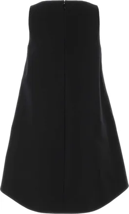 Balenciaga A-Line Wool Dress - Black