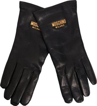 Moschino Handschuhe - Leather gloves - Gr. ONE SIZE - in Schwarz - f&uuml;r Damen