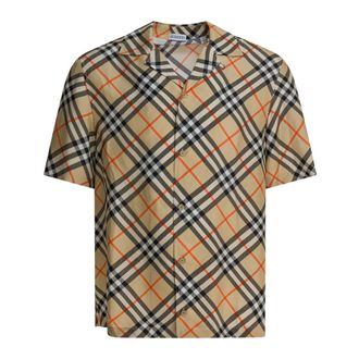 Burberry Oversized Check Seidenhemd - - Shirts - Herren - Beige - M