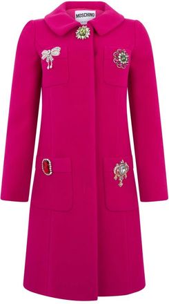 Moschino Knielanger Mantel mit Details - - Coats - Damen - Rosa - XS