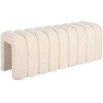 Sweeek Sweeek - Banc. bout de lit beige contemporain en tissu