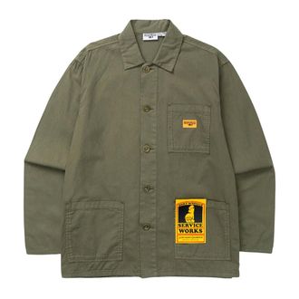 Service Works Homme, Chemises, Vert, Taille: S Chemise douvrier en serg&eacute;