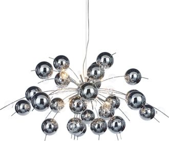 Näve home24 Pendelleuchte Explosion Silber Ø 98cm Silber Hauptmaterial: Edelstahl Sekundärmaterial Glas G9