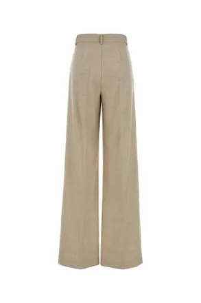 Andamane Womens Melange Sand Stretch Twill Nathalie Pant Ivory Pantaloni Trousers