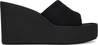 Calvin Klein Pantoletten Calvin Klein Wedge 70 Sndl Canv Mg HW0HW03134 Schwarz